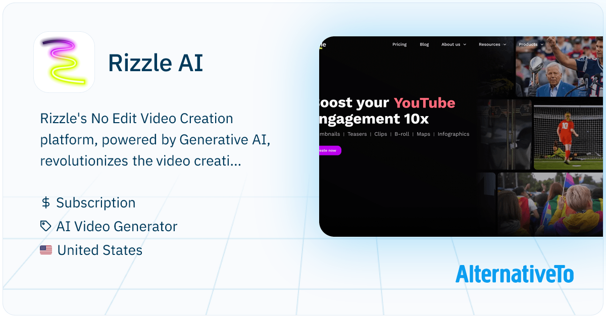 Rizzle AI: AI transforms text to dynamic visuals | AlternativeTo