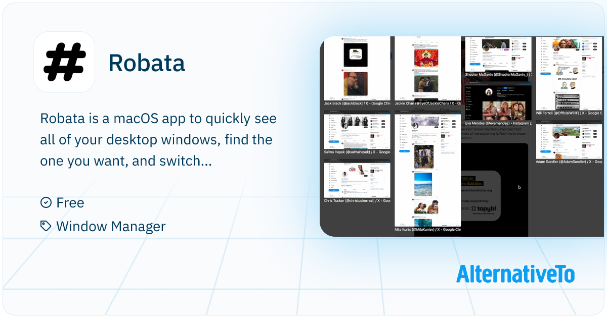 Robata: MacOS app to quickly see all of your desktop windows, find the ...