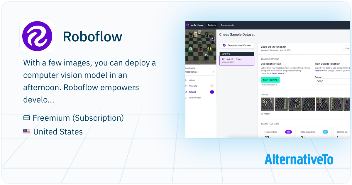 Roboflow: Give your software the sense of sight | AlternativeTo