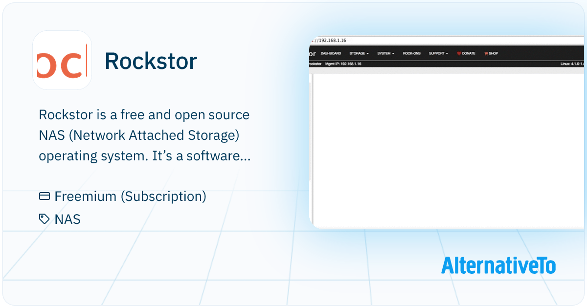 Rockstor: Free and open source NAS (Network Attached Storage) operating ...