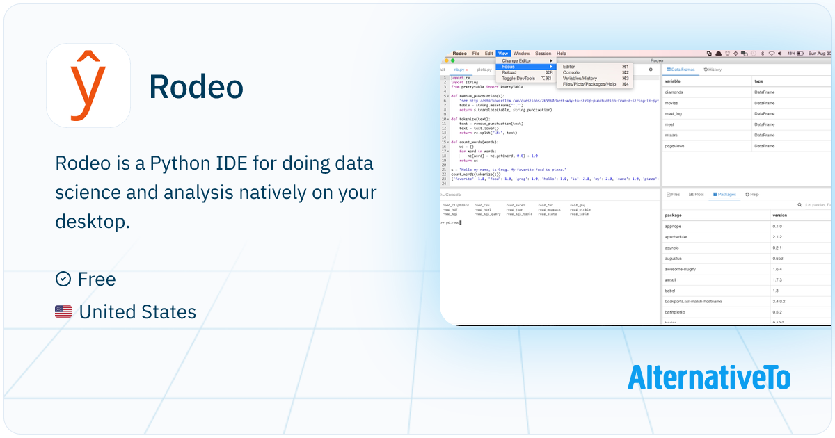 Rodeo: Python IDE for doing data science and analysis natively on your ...