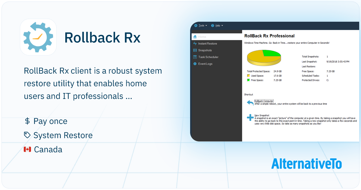 Rollback Rx: RollBack Rx client is a system restore utility that ...