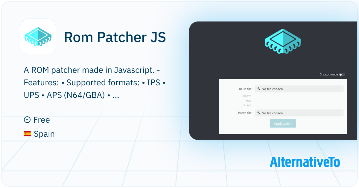 Rom Patcher JS: An IPS/UPS/APS/BPS/RUP/PPF/xdelta ROM patcher made in ...
