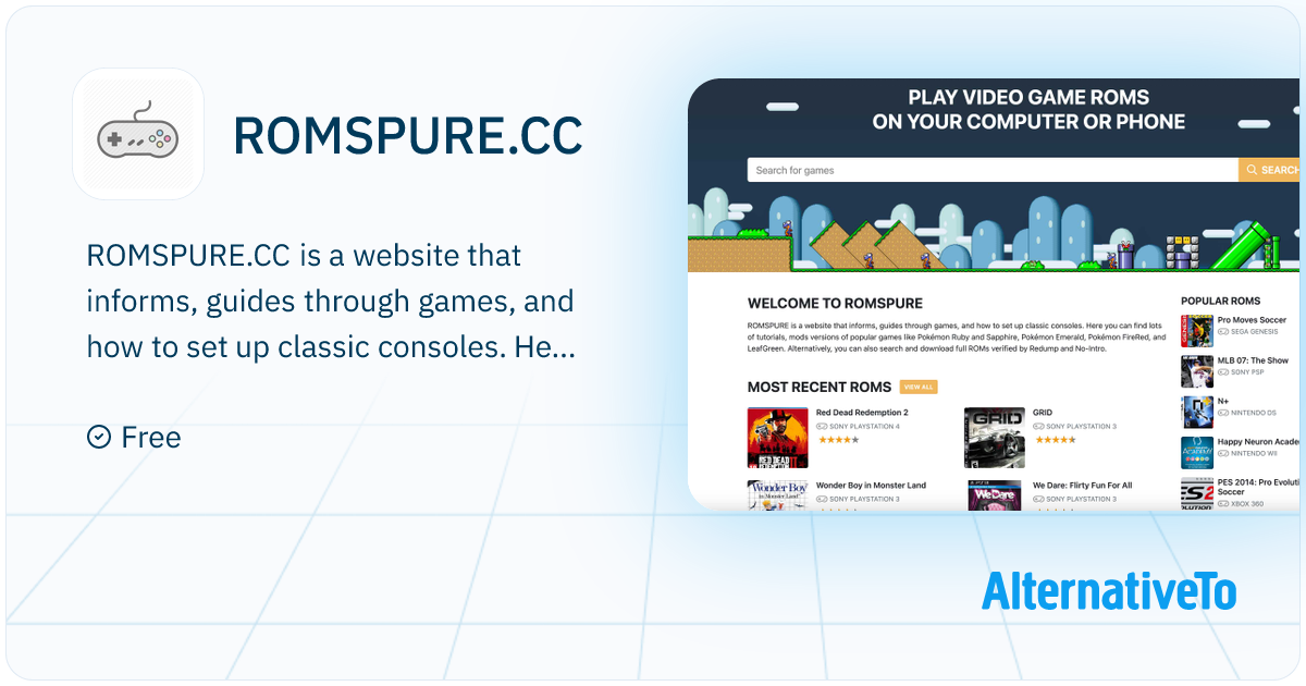 ROMSPURE.CC: Download roms & iso for all classic game. Many guilde game ...