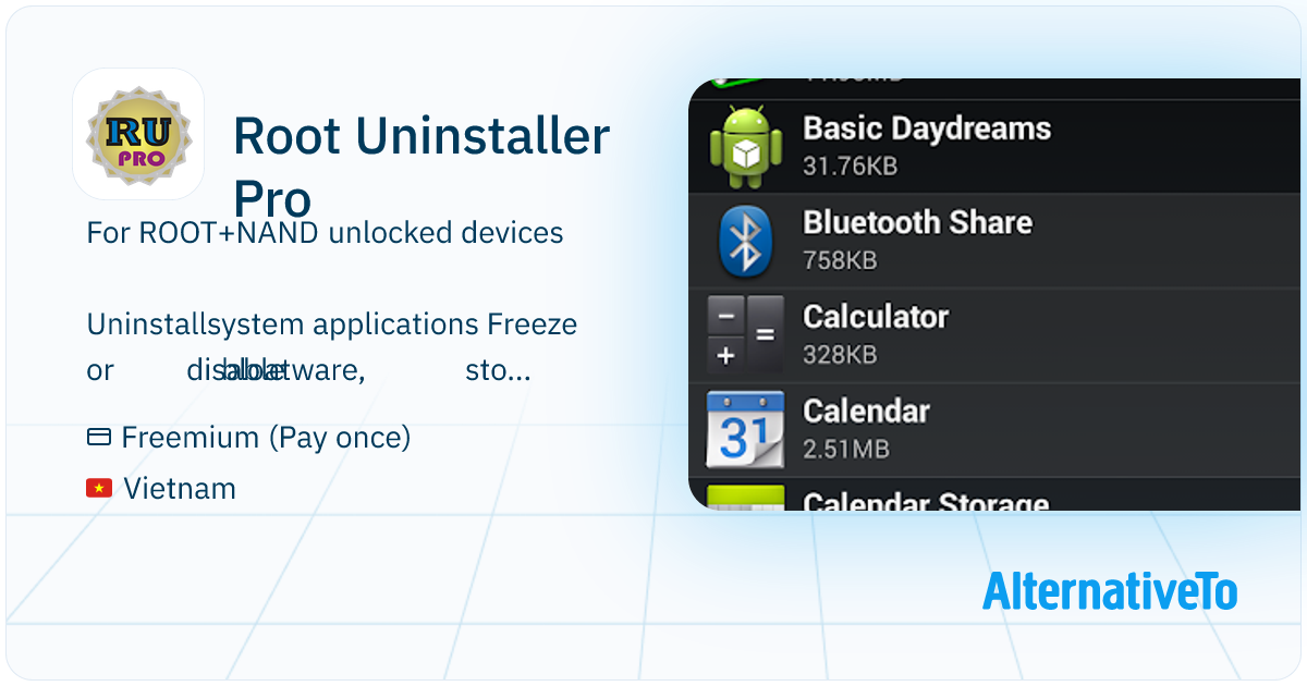 Root Uninstaller Pro: This application can freeze pre-installed ...