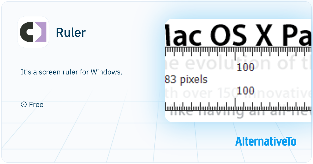 Ruler: It's a screen ruler for Windows | AlternativeTo