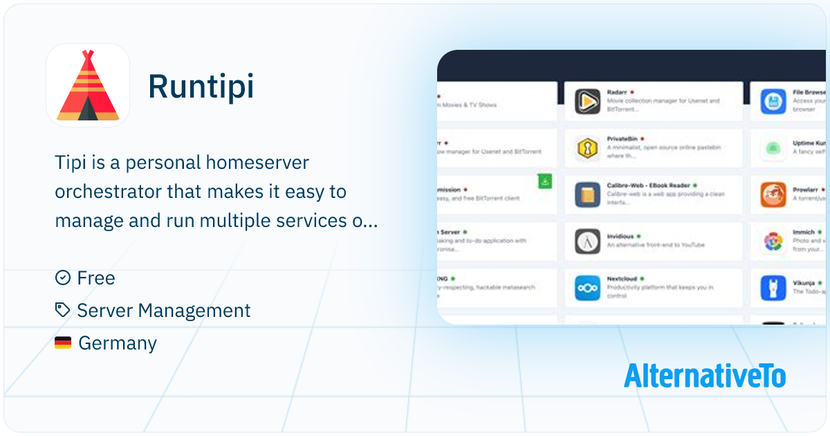 Runtipi: Tipi is a homeserver for everyone! | AlternativeTo