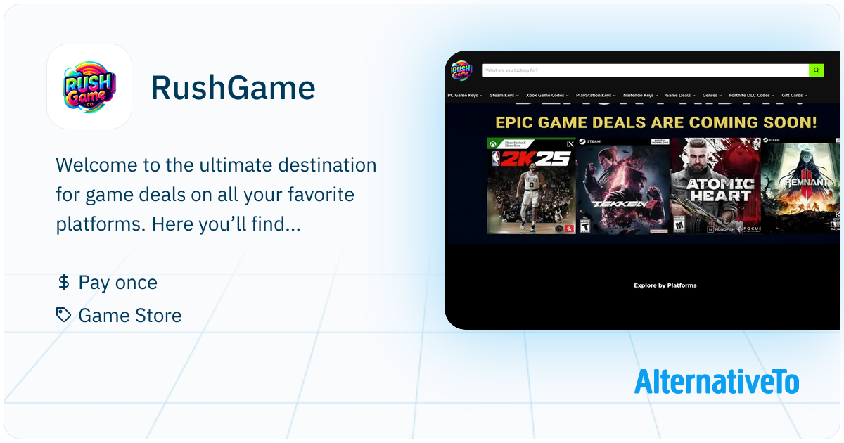 RushGame: Discounted digital game codes with instant delivery and ...