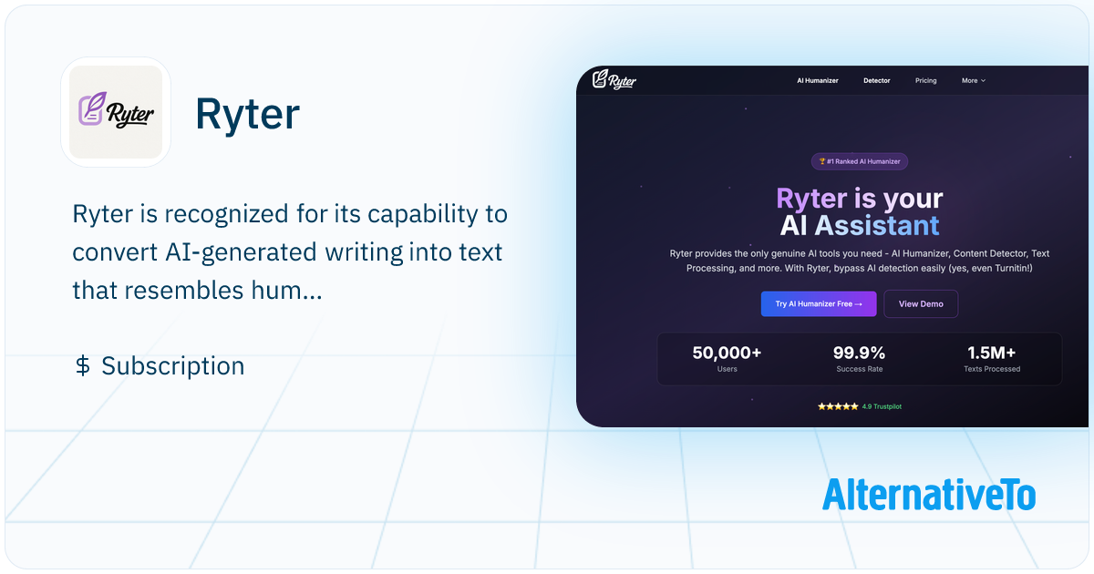 Ryter: Excels at transforming AI-generated text into natural, human ...