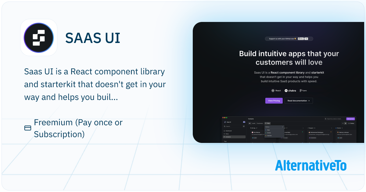 SAAS UI: Build intuitive apps that your customers will love | AlternativeTo