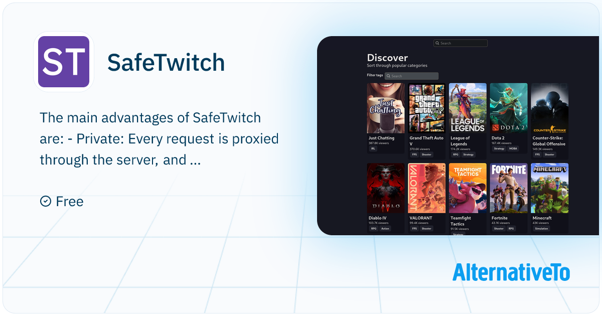 SafeTwitch: Privacy respecting frontend for twitch.tv | AlternativeTo