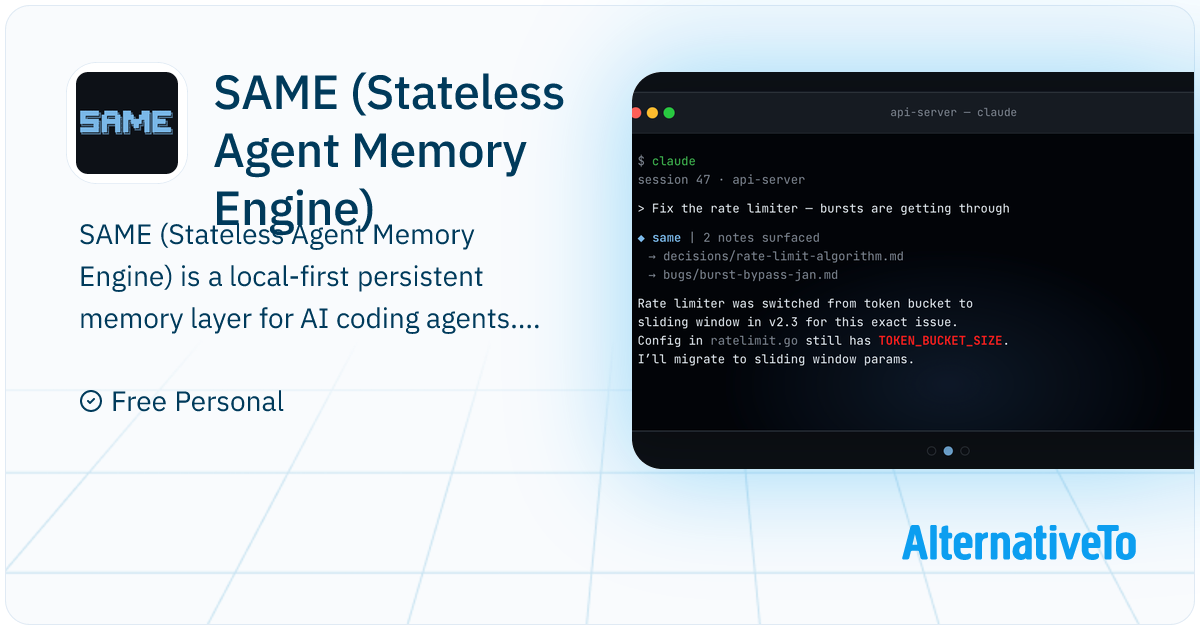 SAME (Stateless Agent Memory Engine): Persistent local memory for AI ...