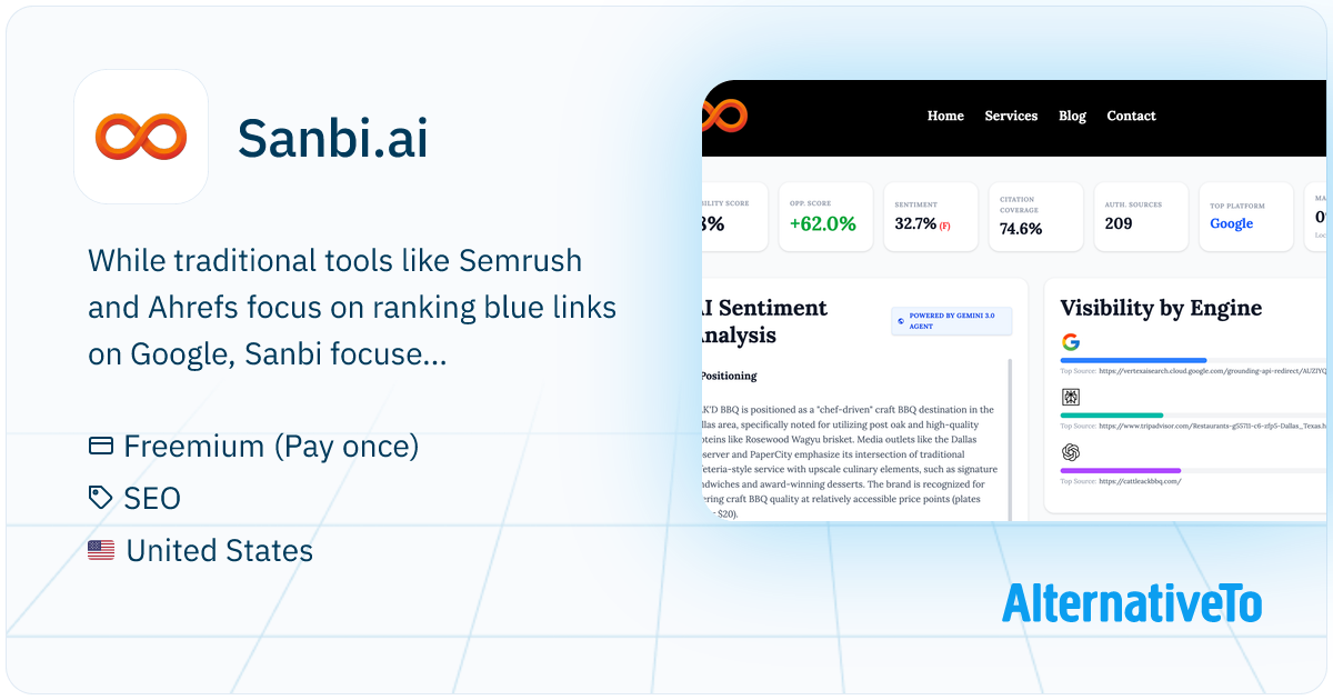 Sanbi.ai: Sanbi is an AI visibility infrastructure platform that helps ...