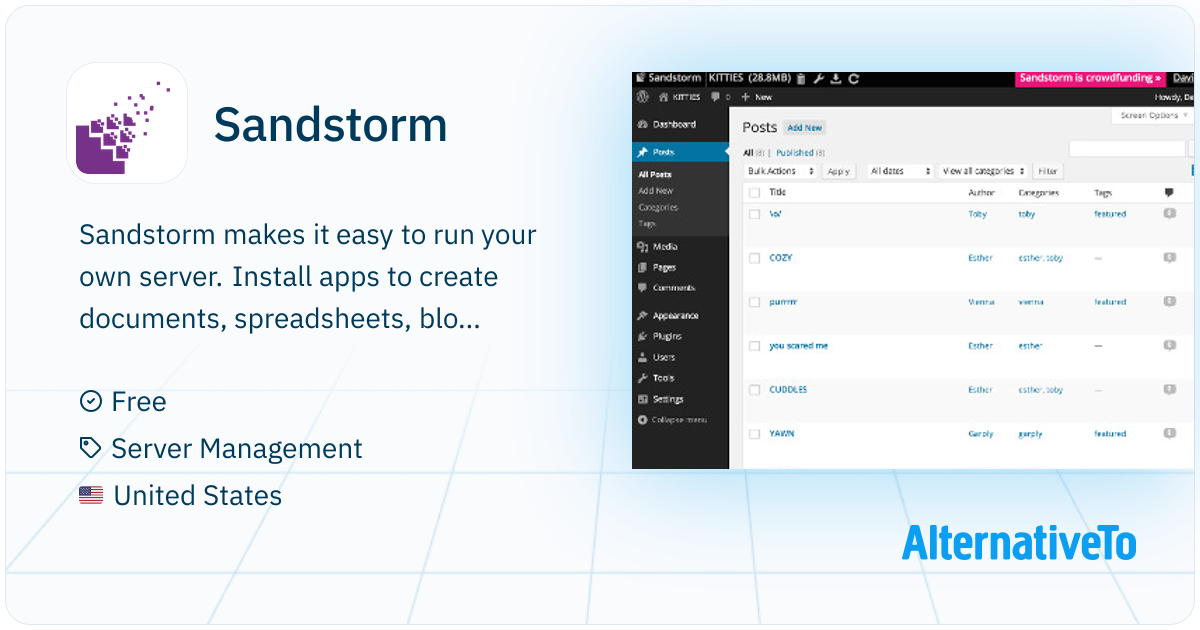 Sandstorm: Makes it easy to run your own server. | AlternativeTo