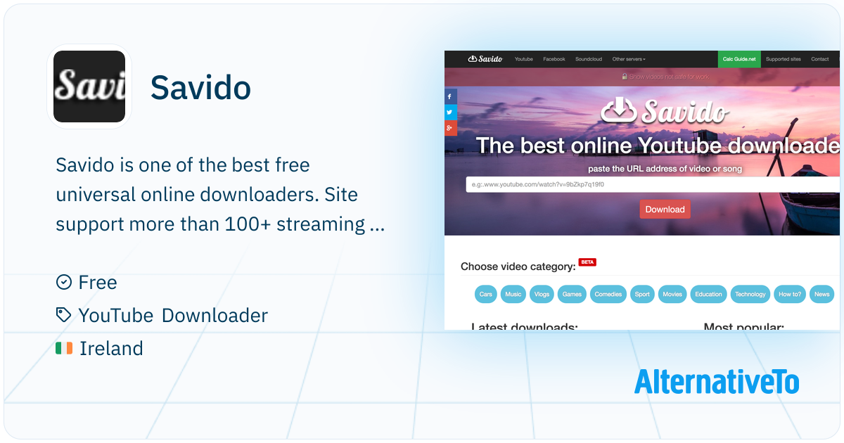 Savido: The best way to download videos from YouTube, Facebook ...