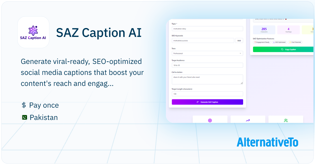 SAZ Caption AI: Generate viral-ready, SEO-optimized social media ...
