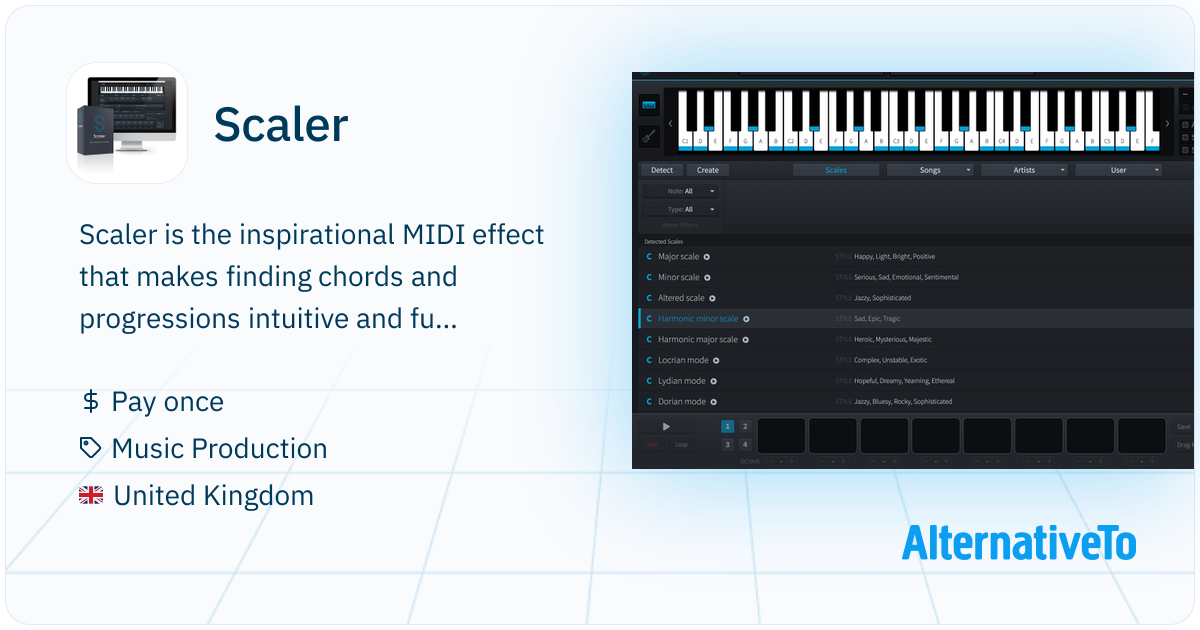 Scaler: Inspirational MIDI effect that makes finding chords and ...