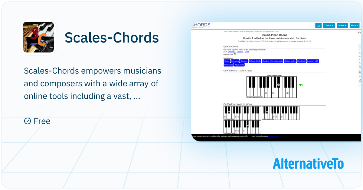 Scales-Chords: Free online music tools featuring a searchable chord ...