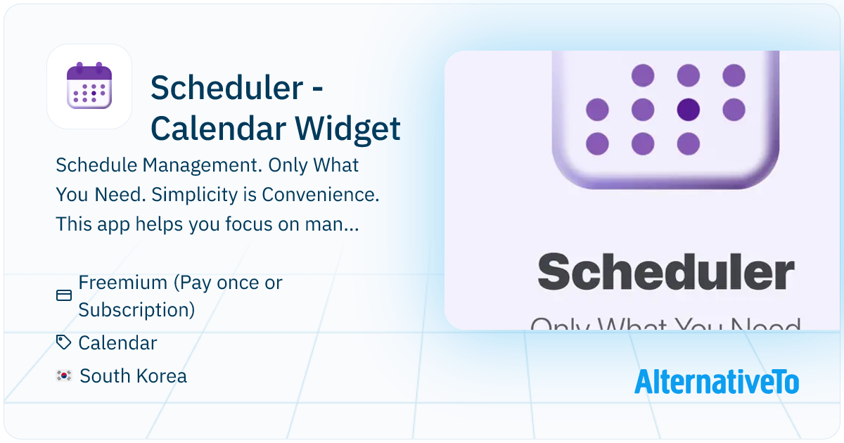 Scheduler - Calendar Widget: This app helps you focus on managing your ...