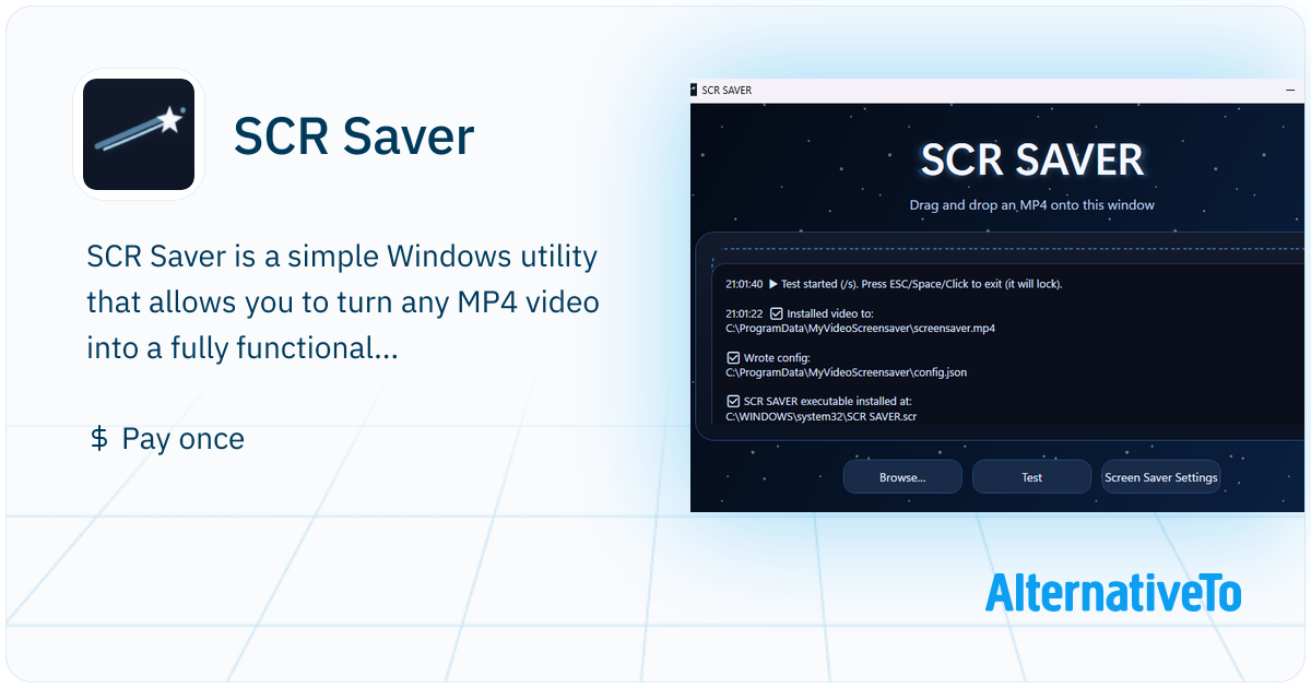 SCR Saver : Turn any MP4 video into your Windows screensaver (.SCR ...