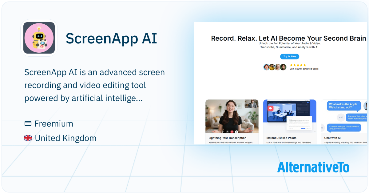 ScreenApp AI: Advanced screen recording and | AlternativeTo