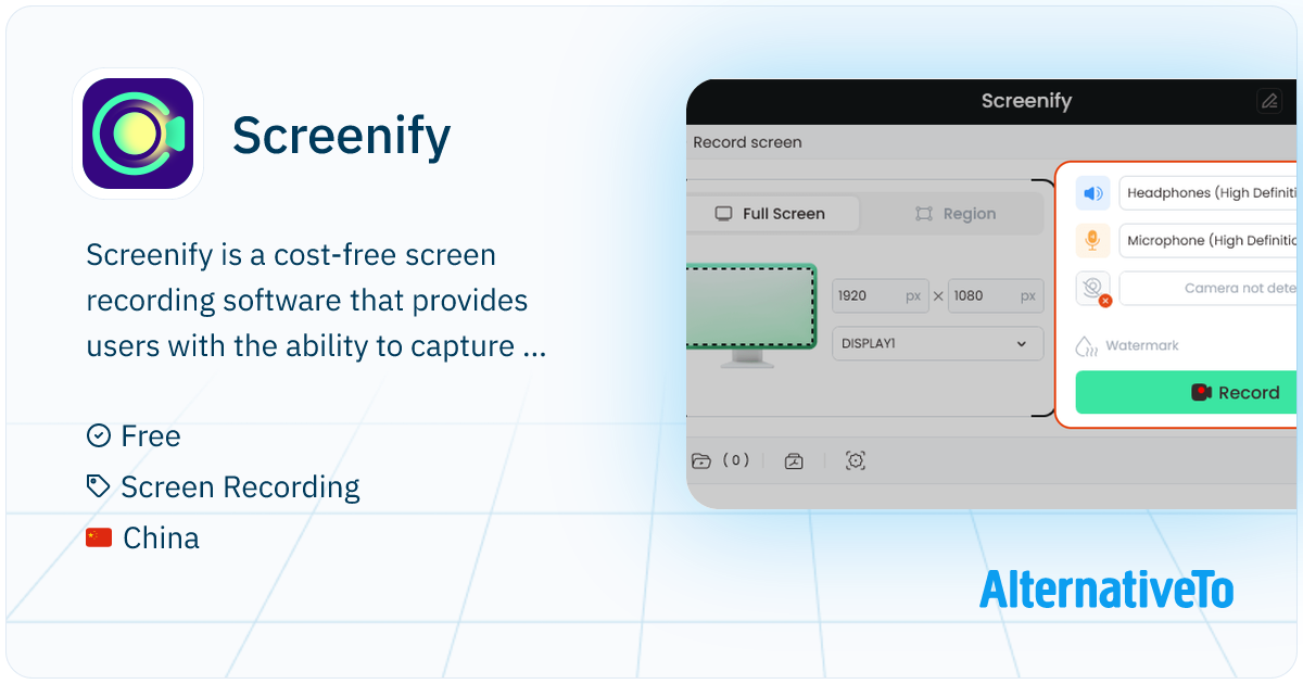 Screenify: Free screen recorder with 4K, audio and webcam | AlternativeTo
