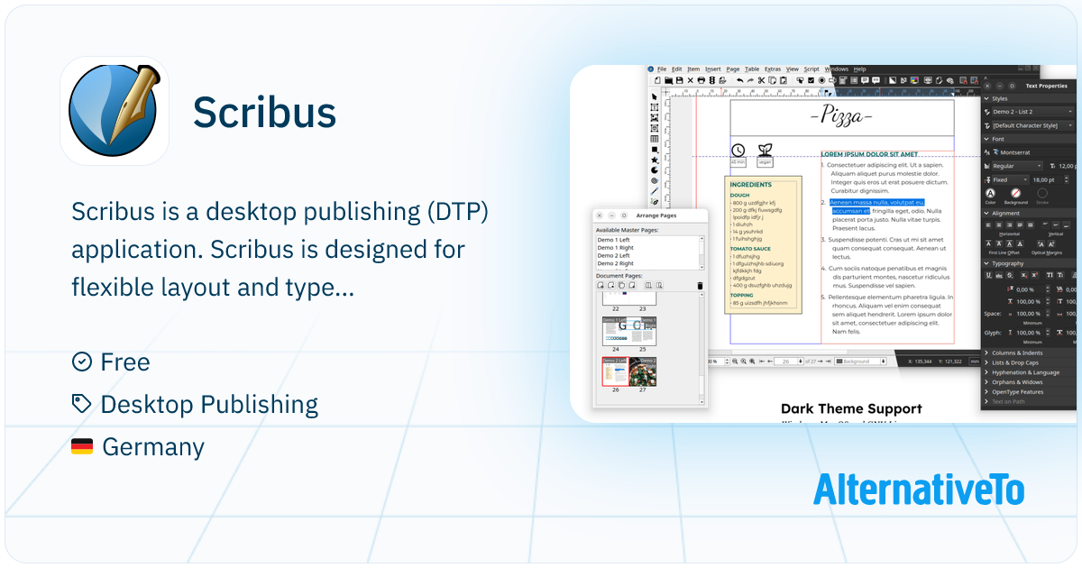 Scribus: Open-source DTP with professional printing tools | AlternativeTo