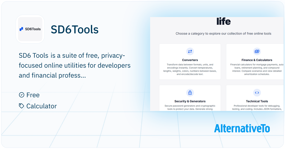 SD6Tools: Free online tools suite for developers and finance ...
