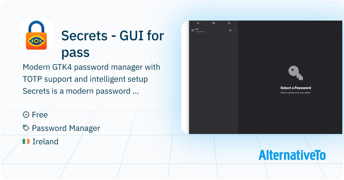 Secrets - GUI for pass: A clean interface for managing a pass ...