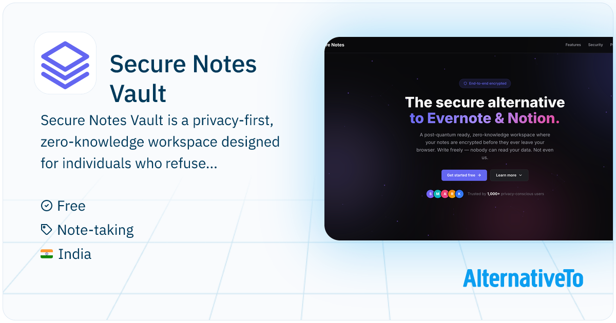 Secure Notes Vault: Privacy-first, zero-knowledge note-taking app ...