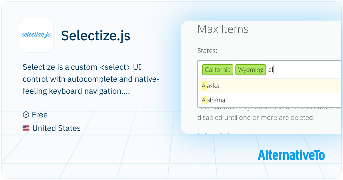 Selectize.js: Selectize is a custom UI control | AlternativeTo