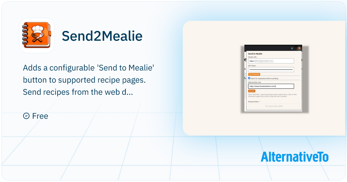 Send2Mealie: Adds a configurable 'Send to Mealie' button to supported ...