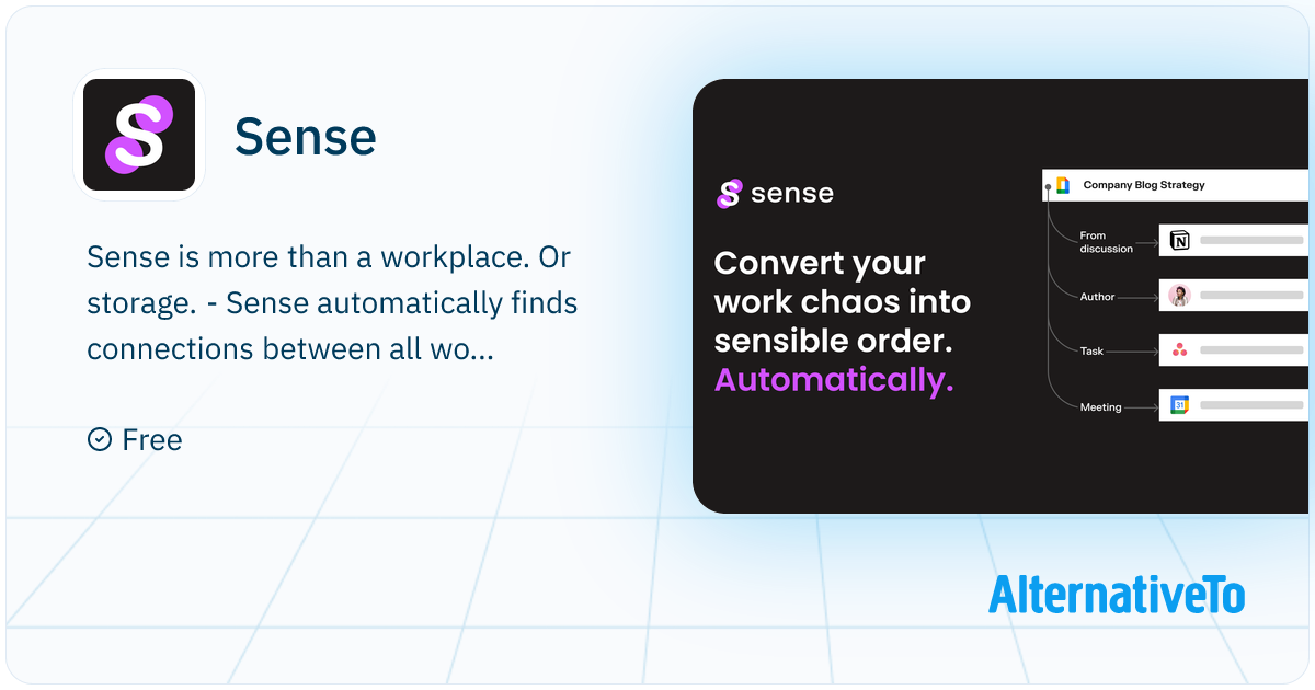 Sense: AI-driven Automatic Workspace | AlternativeTo