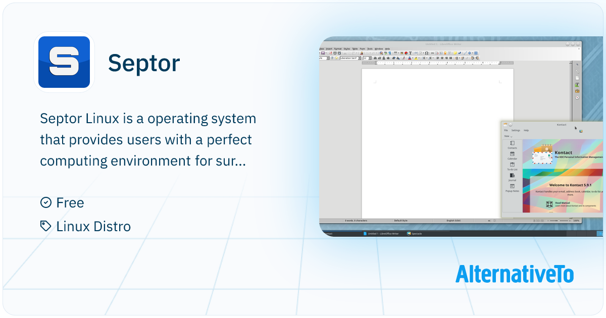 Septor: Desktop distribution based on Debian, KDE Plasma and Tor ...