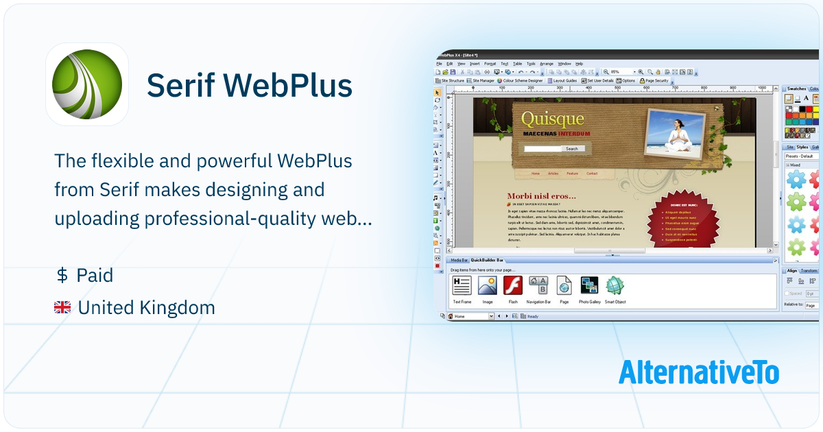 Serif WebPlus: Flexible and powerful desktop application for designing ...