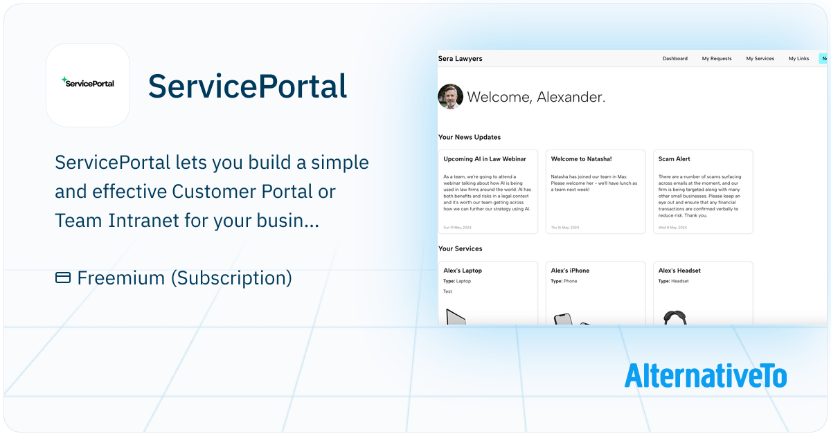 ServicePortal: Lets you create Team Intranets or Client Portals easily ...