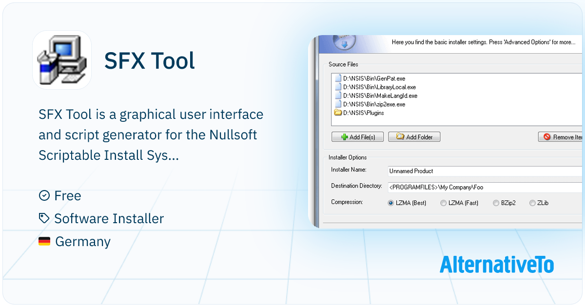 SFX Tool: Graphical user interface and script | AlternativeTo