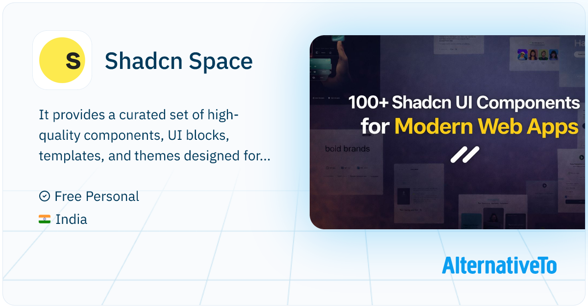 Shadcn Space: Free platform for building websites, SaaS products, and ...