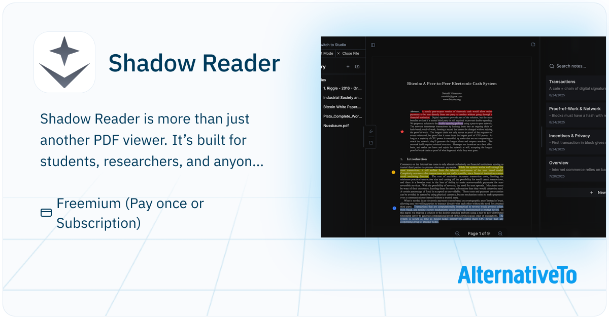 Shadow Reader: A dark mode PDF reader and knowledge tool for thinkers ...