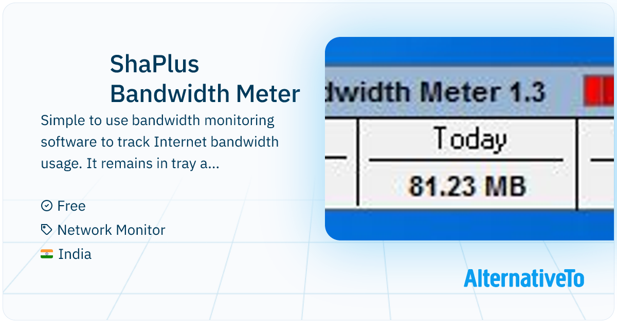 ShaPlus Bandwidth Meter: Simple to use bandwidth monitoring software to ...