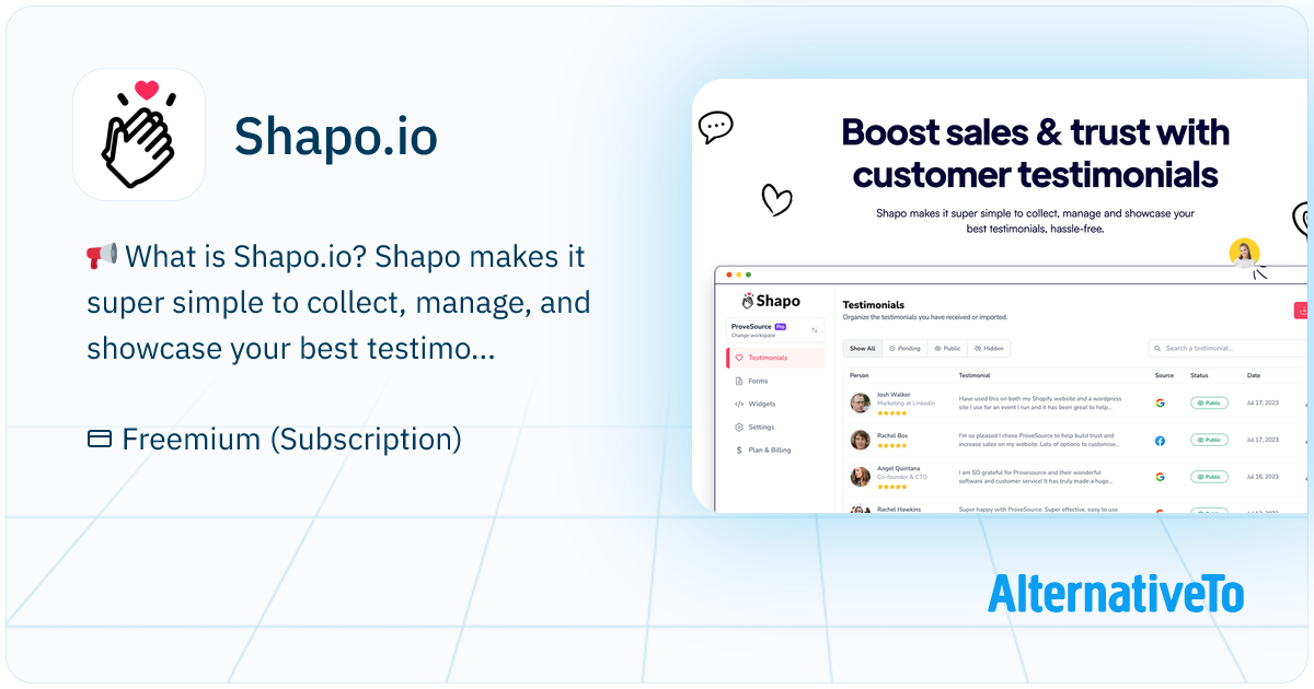 Shapo.io: Shapo makes it super simple to collect, manage, and showcase ...