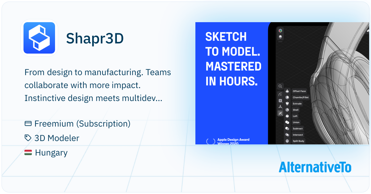 Shapr3D: | CAD: Design to Manufacturing | Windows, Mac, iPad ...