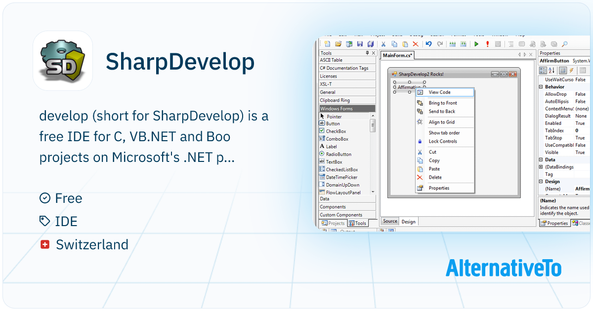 Sharpdevelop Develop Short For Sharpdevelop Is A Free Ide
