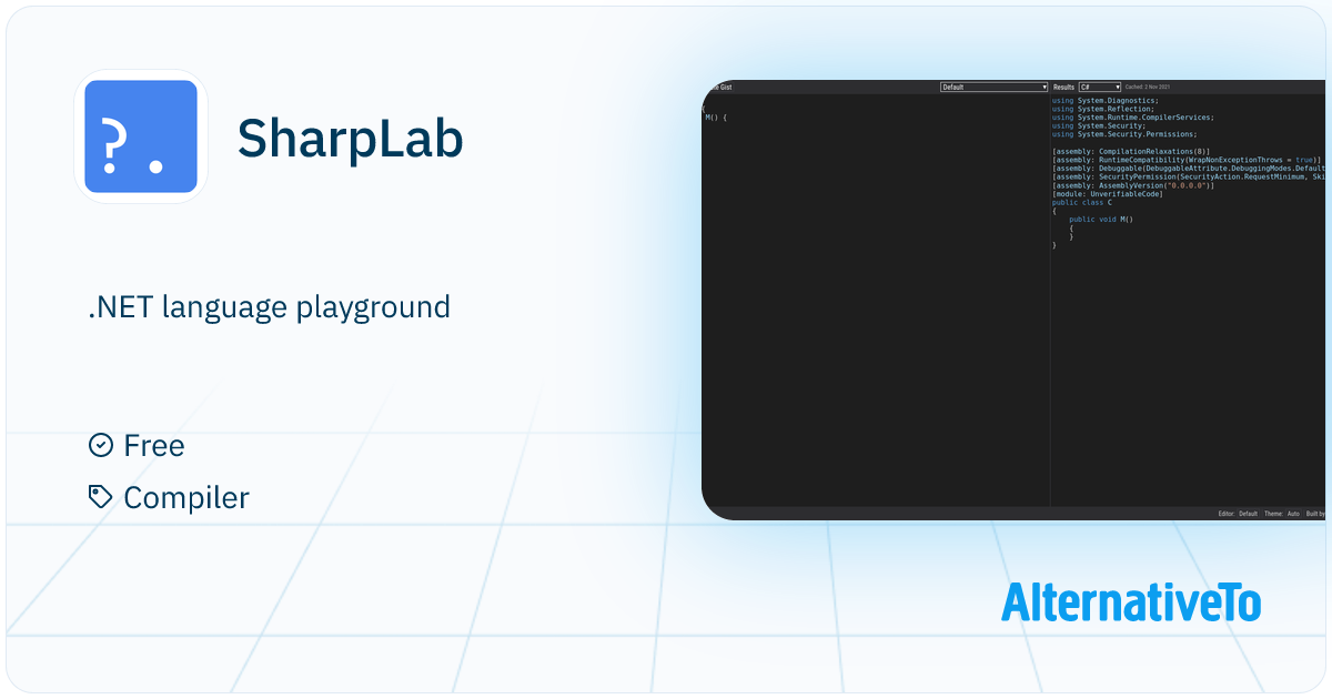 SharpLab: NET language playground | AlternativeTo