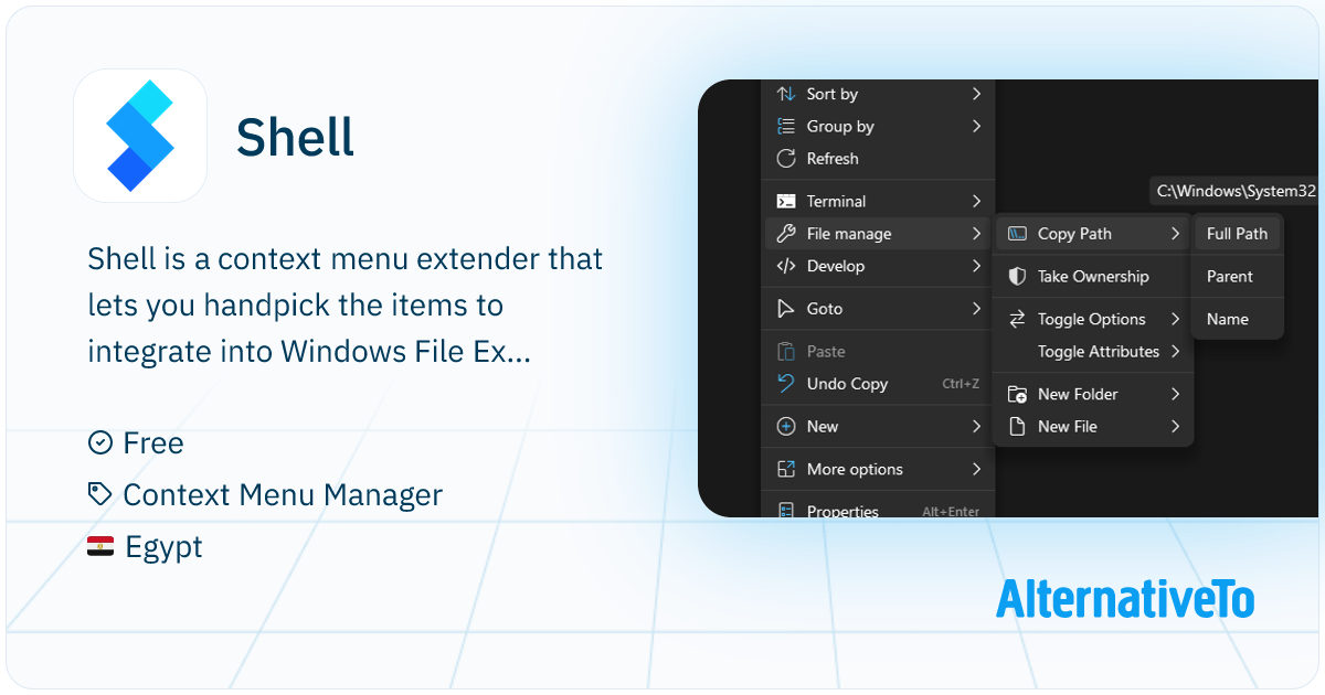 Shell: Powerful and lightweight context menu manager for Windows File Explorer | AlternativeTo
