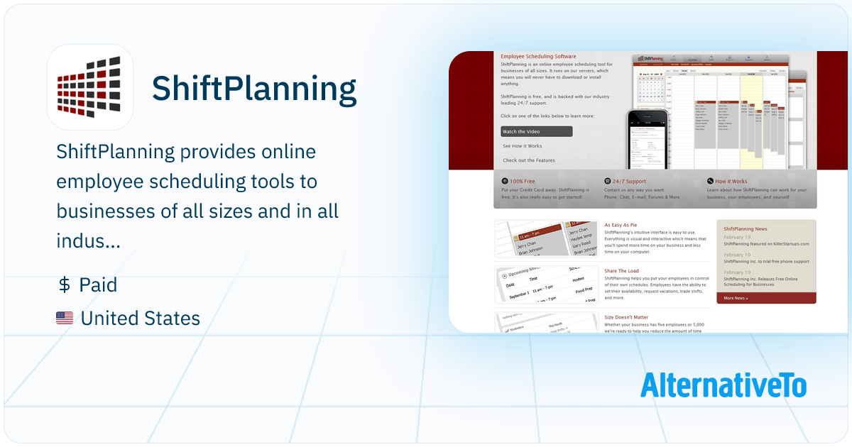 ShiftPlanning: Provides online employee scheduling tools to businesses ...