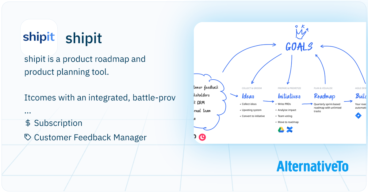 shipit: Product roadmap and product planning tool. | AlternativeTo
