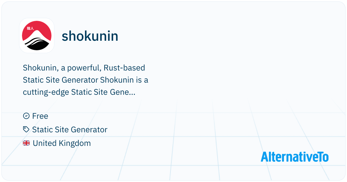 shokunin: A Fast and Flexible Static Site Generator written in Rust 🦀 ...