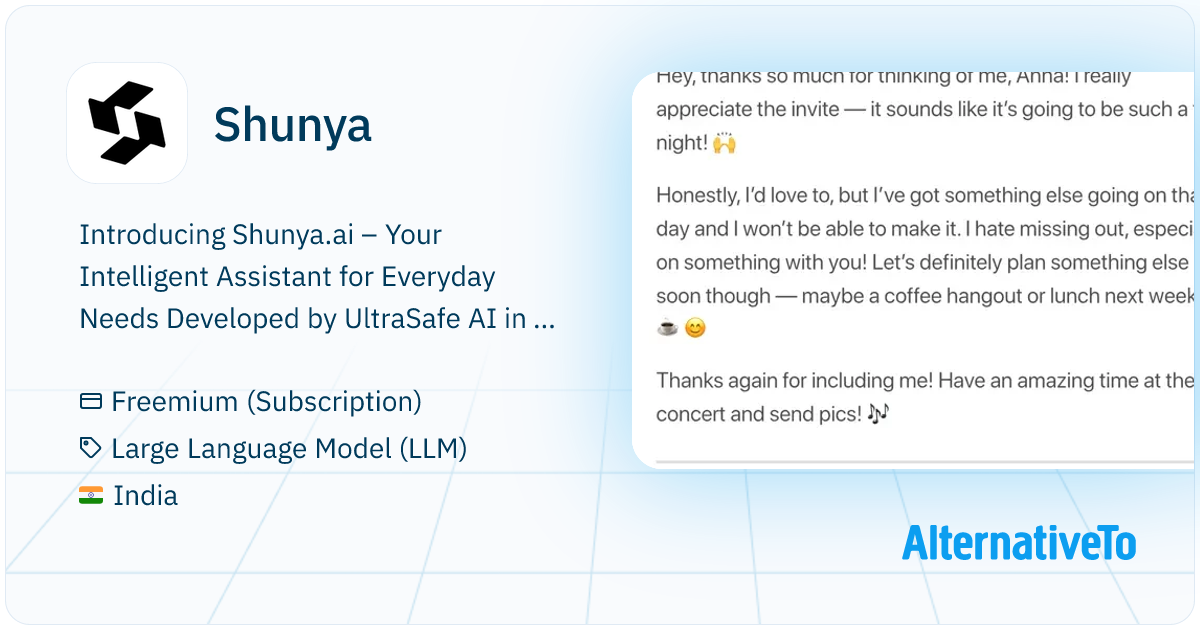 Shunya: An AI assistant to help you get things done | AlternativeTo