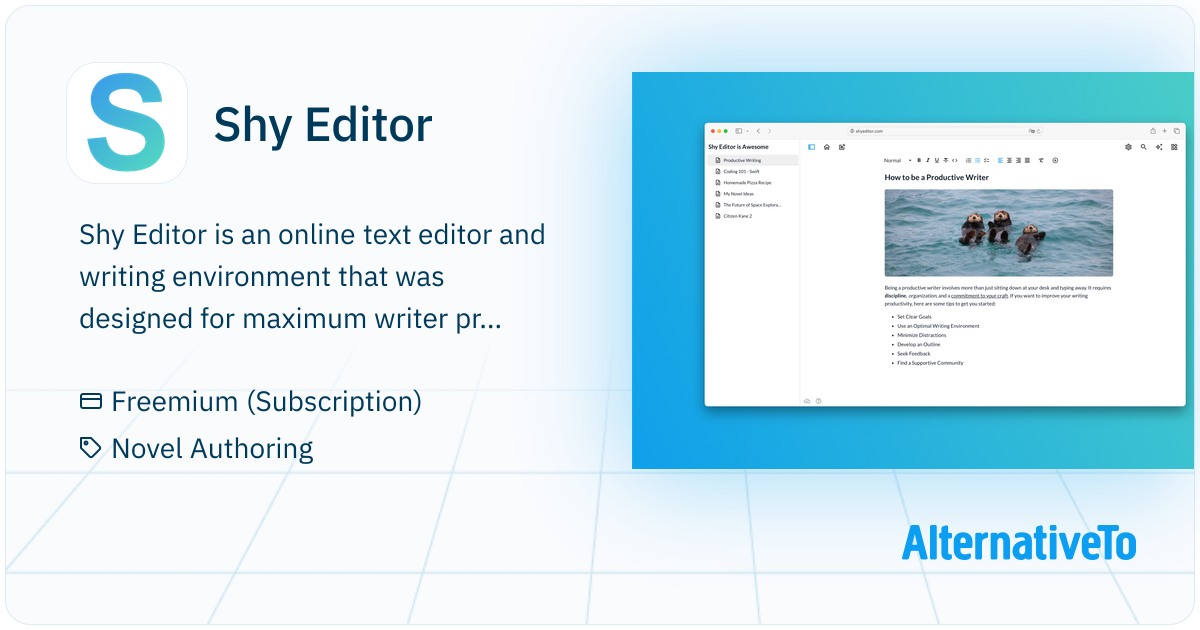 Shy Editor: A modern AI-enhanced writing environment for all types of ...
